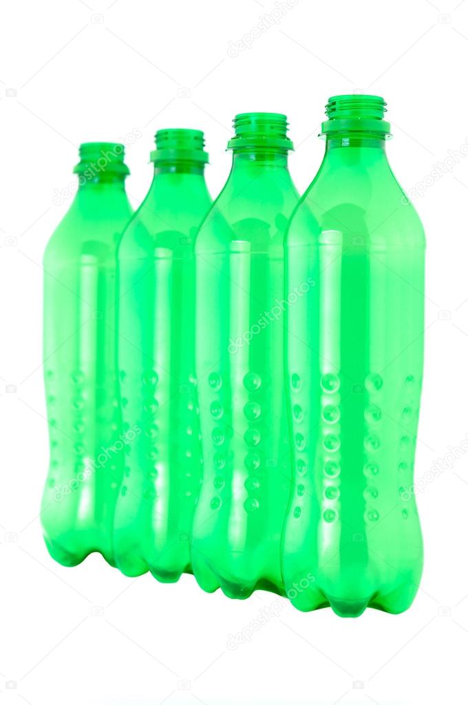 Botellas verdes de plástico utilizadas: fotografía de stock © mrpuen ...