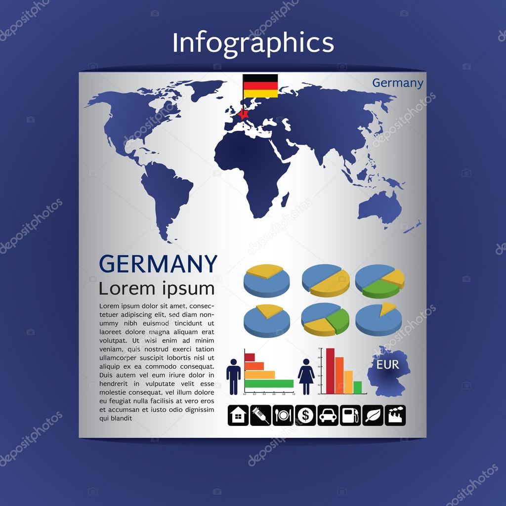 Infographic map of Germany Stock Vector Image by ©happymay #32683899