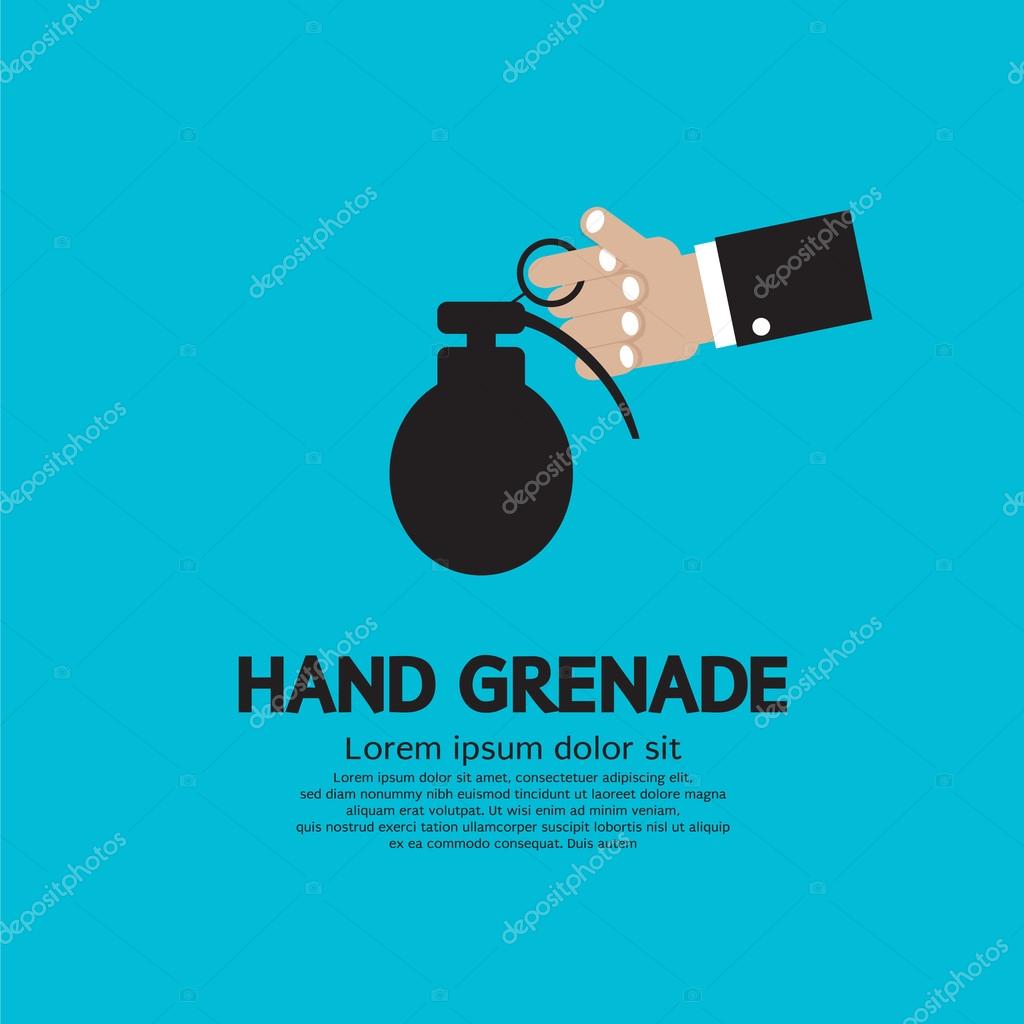 Hand Holding A Grenade Stock Vector by ©happymay 39943975