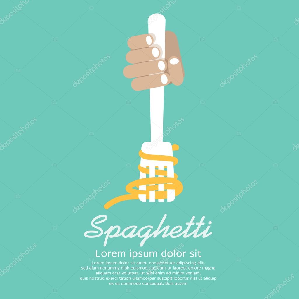 Hand Holding Fork With Spaghetti Stock Vector Image by ©happymay #42261797