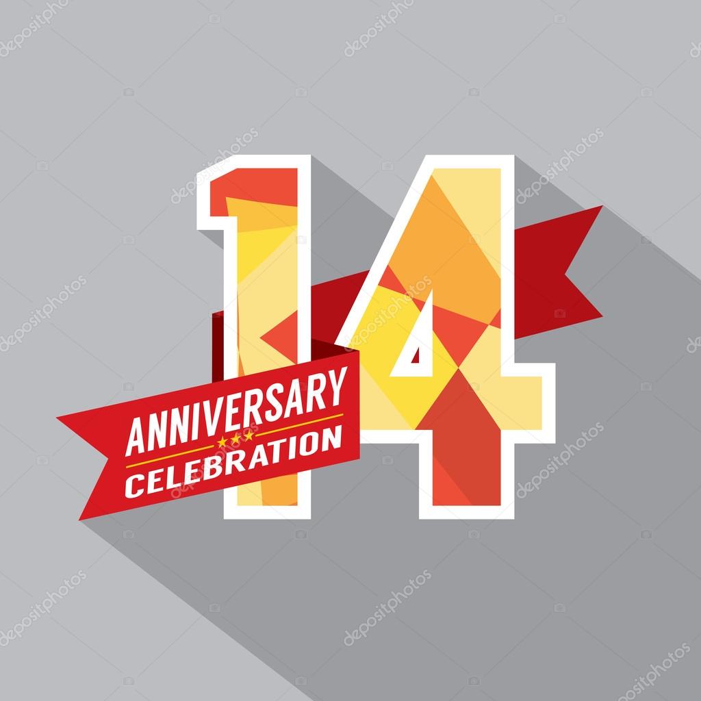 14th Years Anniversary Celebration Design — Stock Vector © happymay ...