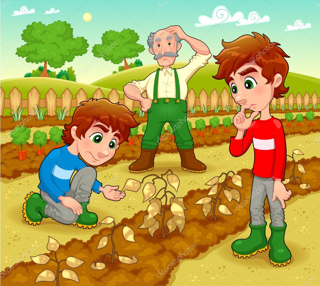 Imagen Divertida De Dibujos Animados De Huerto