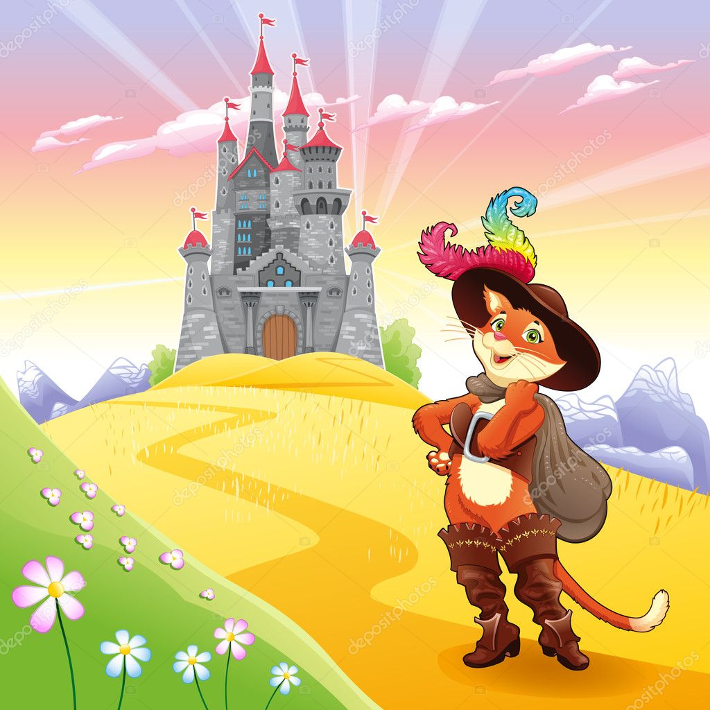 Gato en botas y fondo. 2023