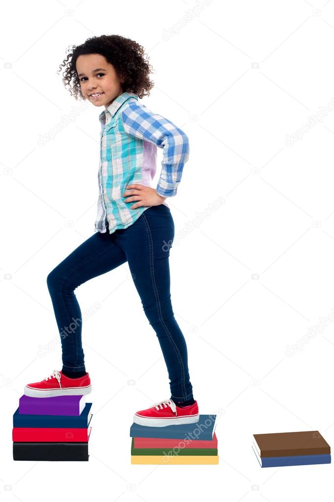 Successful child moving up in school grades — Stock Photo ...