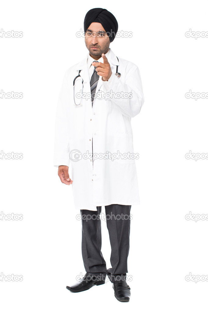 Doctor warning his patient — Stock Photo © stockyimages #32591661