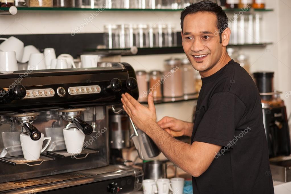 Happy staff preparing the order — Stock Photo © stockyimages #39847197