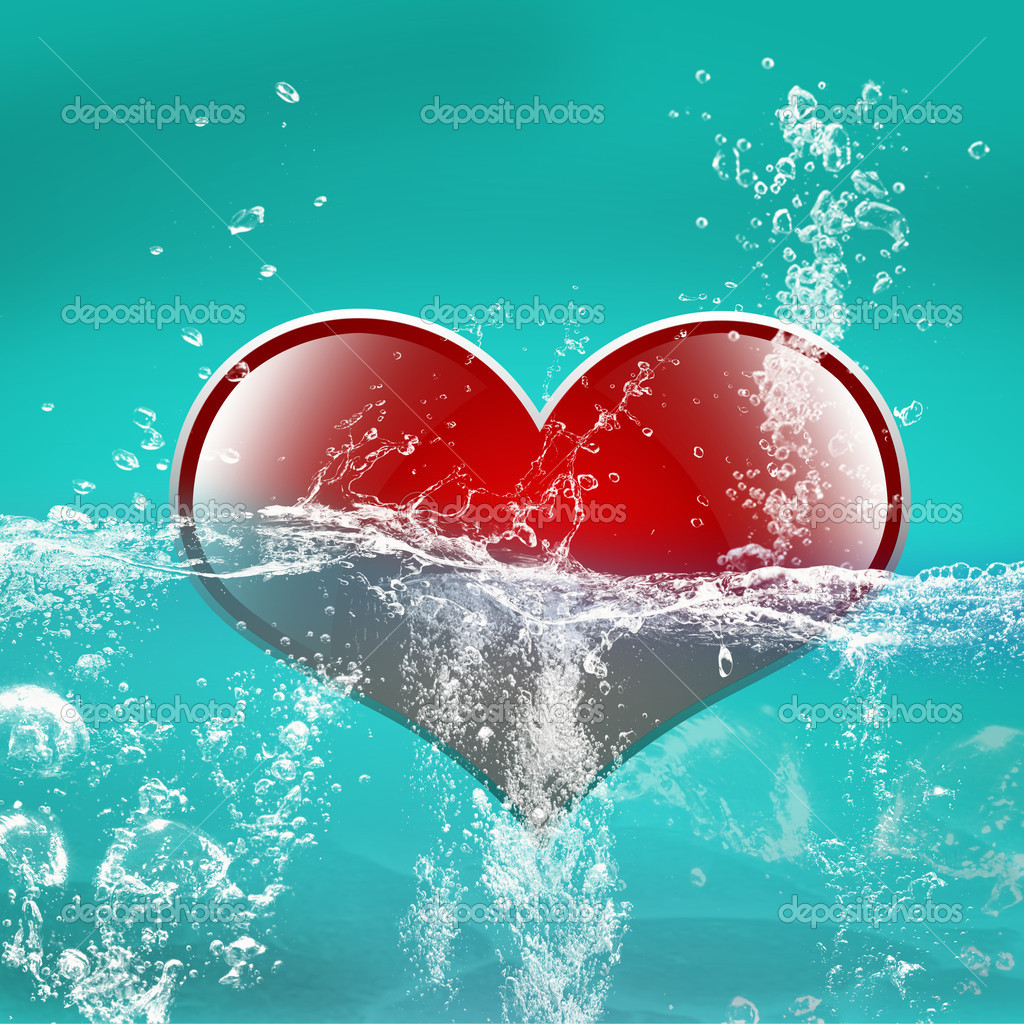 Heart with water drops Stock Photo by ©nicky2342 38862263
