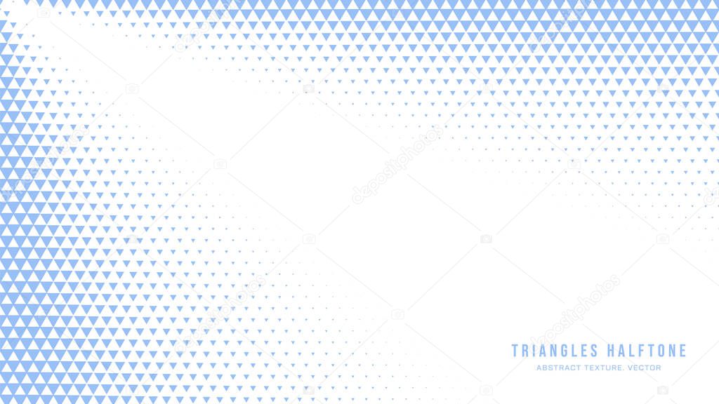 Triángulos Moderno Patrón geométrico de medio tono Rayos vectoriales Frontera Blanco Azul Fondo ...