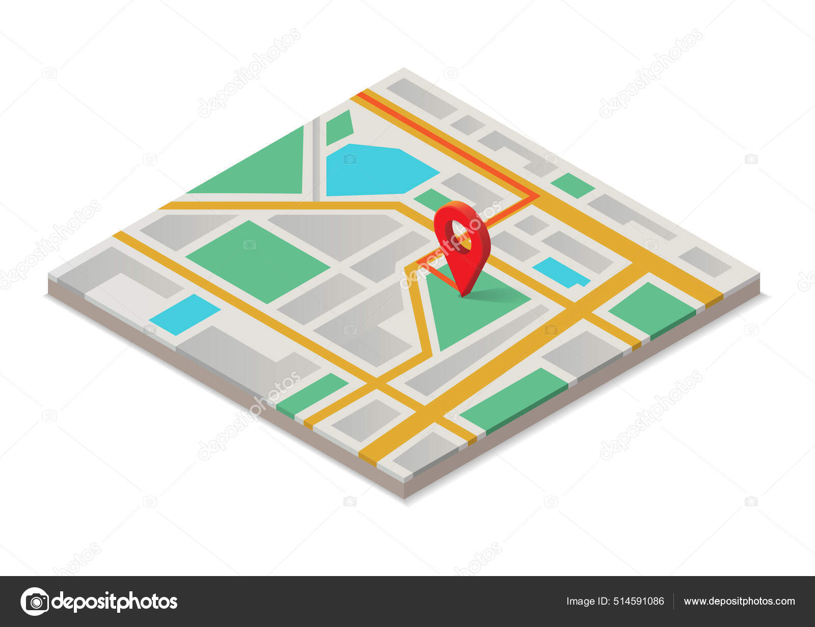 Isometric Map Red Pointer Stock Vector by ©arifmusyafak4489.gmail.com 514591086