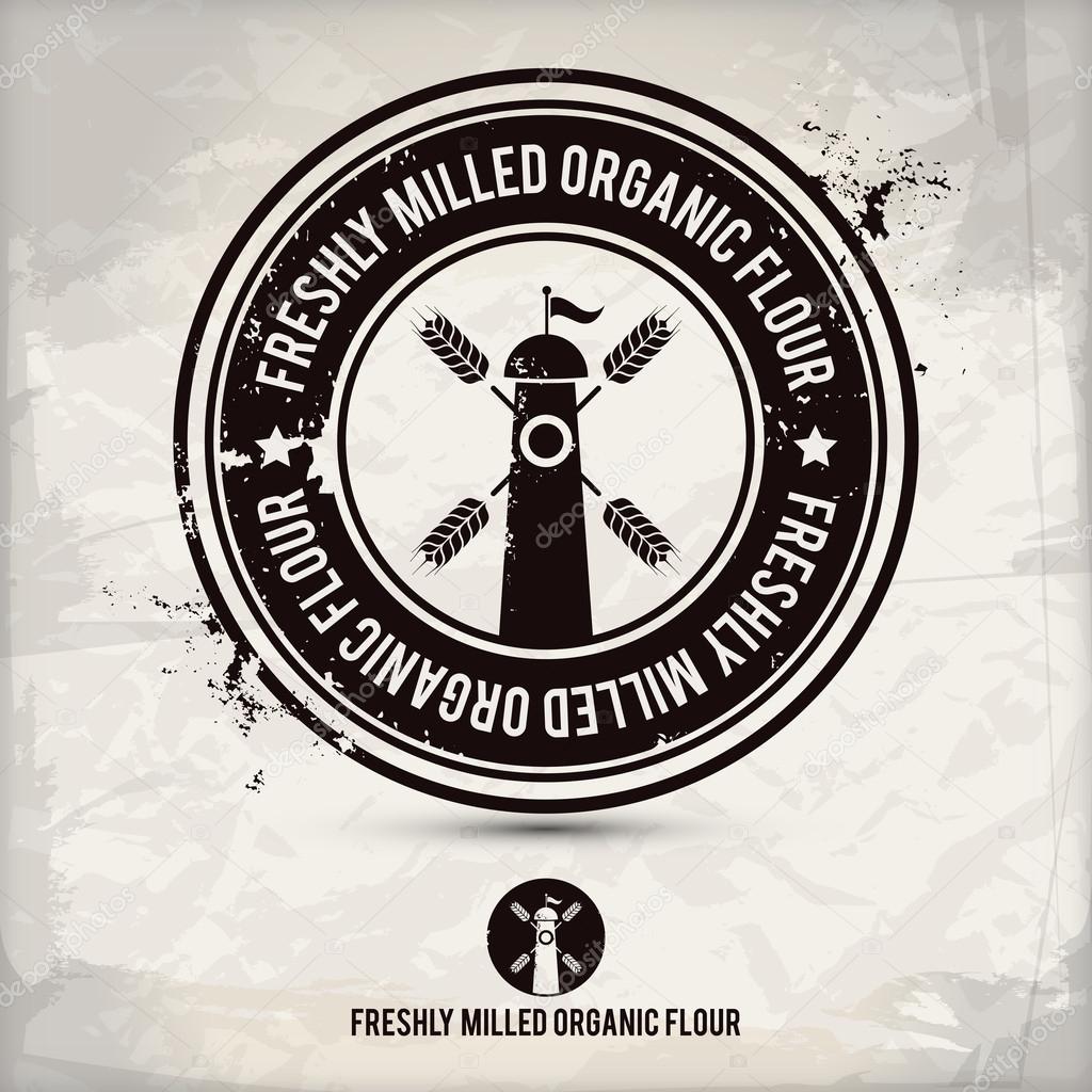 Alternative freshly milled organic flour stamp Stock Vector by ...