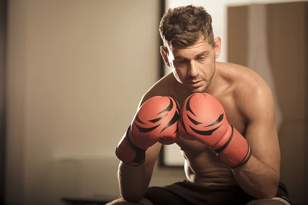 Boxer in the Locker Room — Stock Photo © lentolo81 #17136953