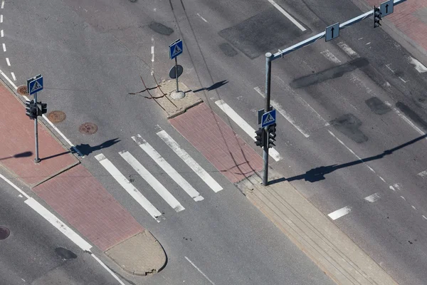 high angle view of a street intersection - Stock Image - Everypixel