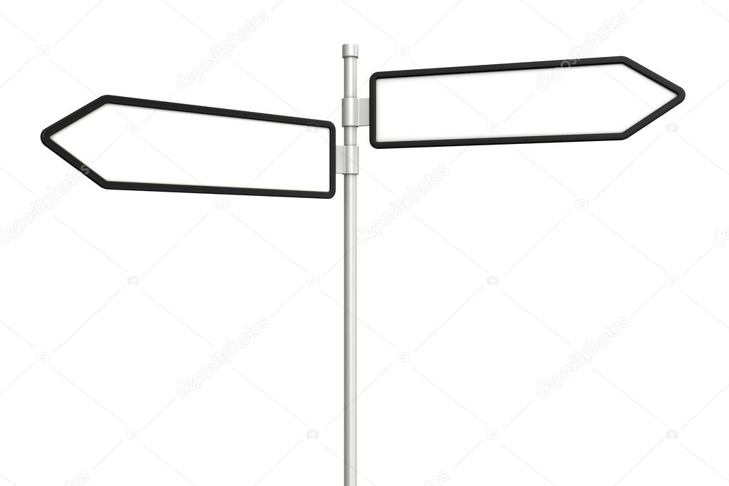 Blank road signs isolated on white background Stock Photo by ...