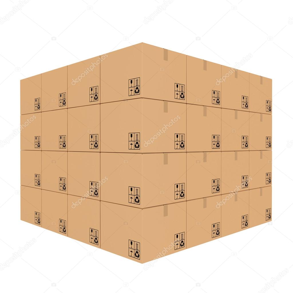 cajas de cartón apiladas en serie — Foto de stock © mirexonlife #22424215