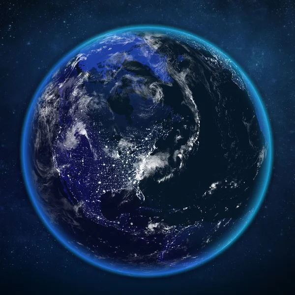 Planet earth night view from space. — Stock Photo © mirexonlife #50686709