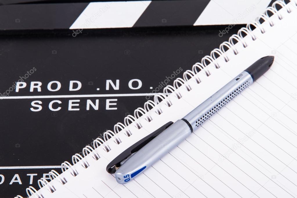 Cinema Clapper Board and Notebook Stock Photo by ©niglaynike 30432545