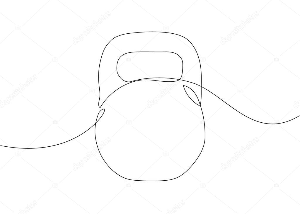 Sports kettlebell one line art. Continuous line drawing of sport ...