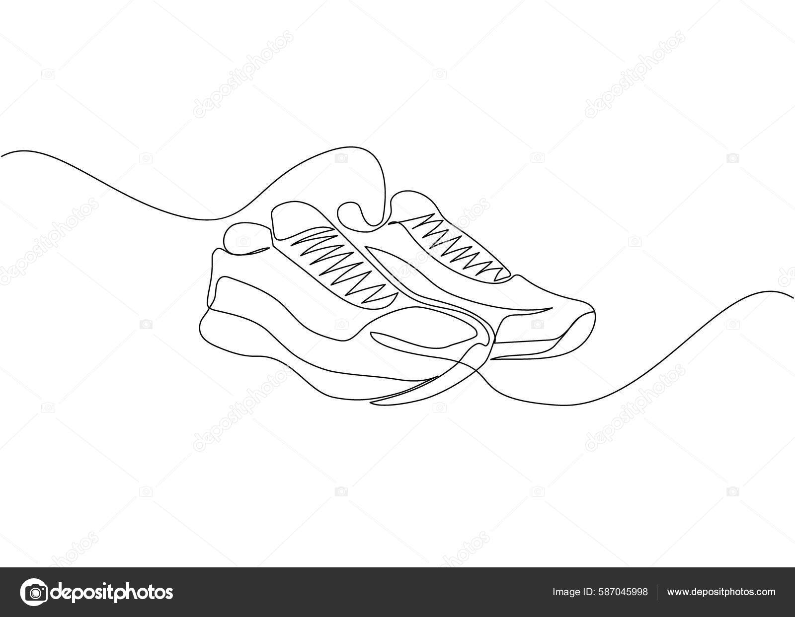 Running Shoes Sneakers One Line Art Continuous Line Drawing Sport Stock Vector Image by ©Sahs ...