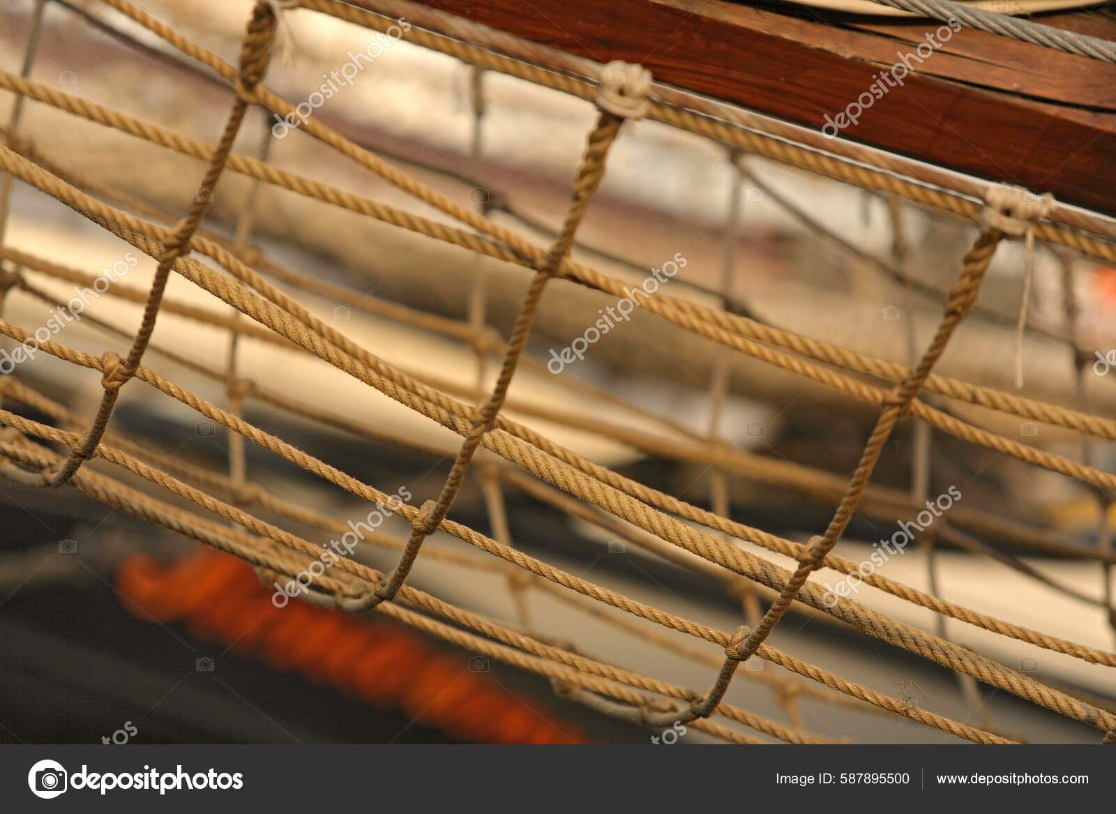 Mooring Ropes Rigging Sailing Ship: fotografía de stock ...