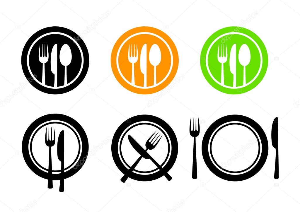 iconos de plato y los cubiertos — Vector de stock © Anthonycz #31730343