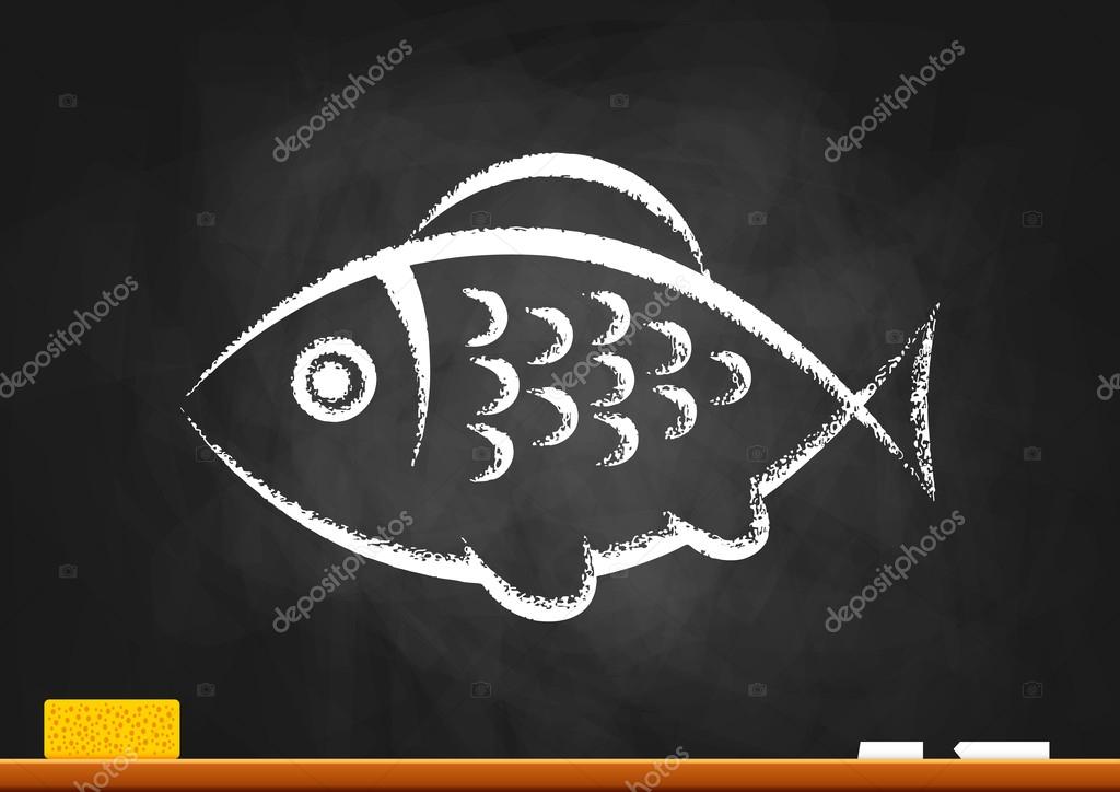 Fish drawing on blackboard Stock Vector by ©Anthonycz 37144353