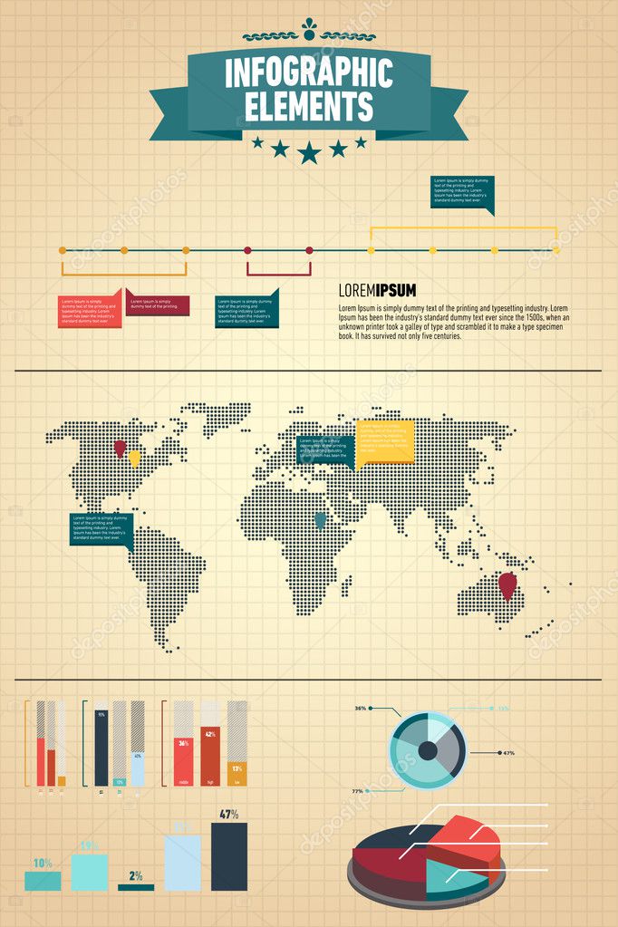 World Map and Infographics Set Stock Vector Image by ©tesko #38286333