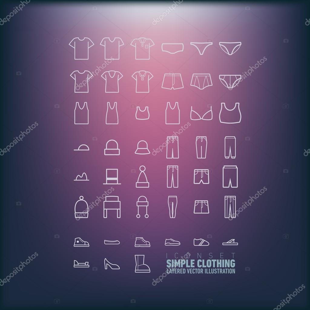 Simple Clothing Icons Set — Stock Vector © tesko #41854513