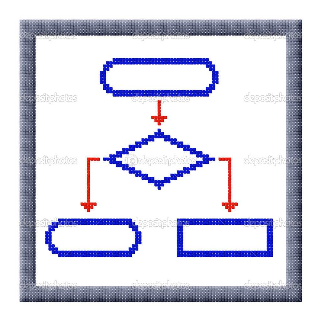 Cubes pixel image of flowchart icon — Stock Photo © alexeysmirnov #16279163