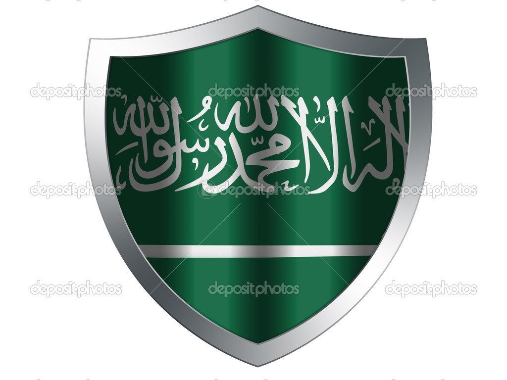 Saudi Arabia flag painted on protection shield — Stock Photo © Olesha ...