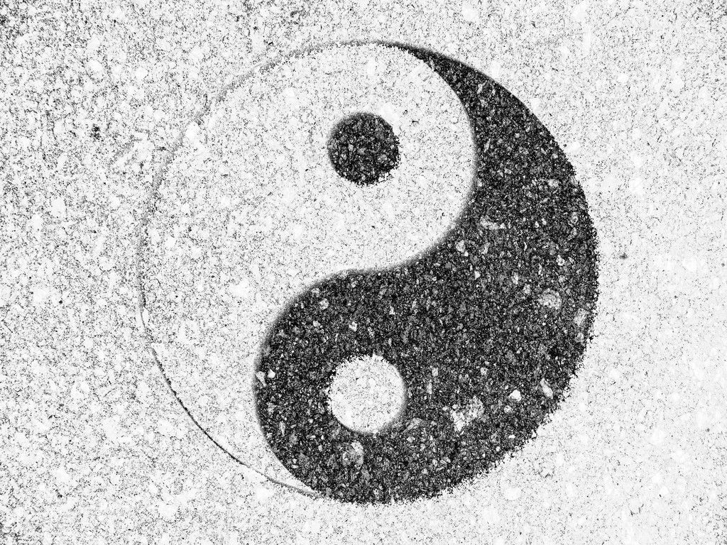 The Ying Yang sign painted on — Stock Photo © Olesha #15389795