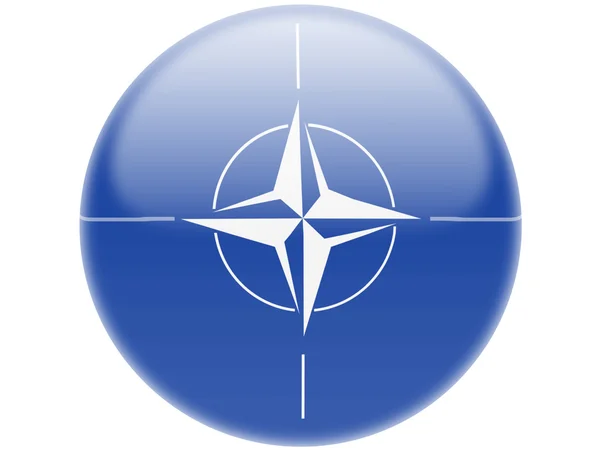 Símbolo OTAN pintado con pincel sobre fondo blanco: fotografía de stock ...