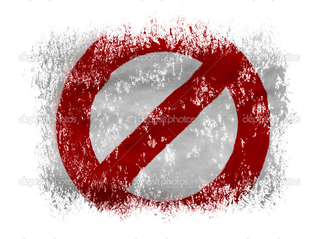 Signo prohibido pintado sobre fondo blanco — Foto de stock © Olesha ...