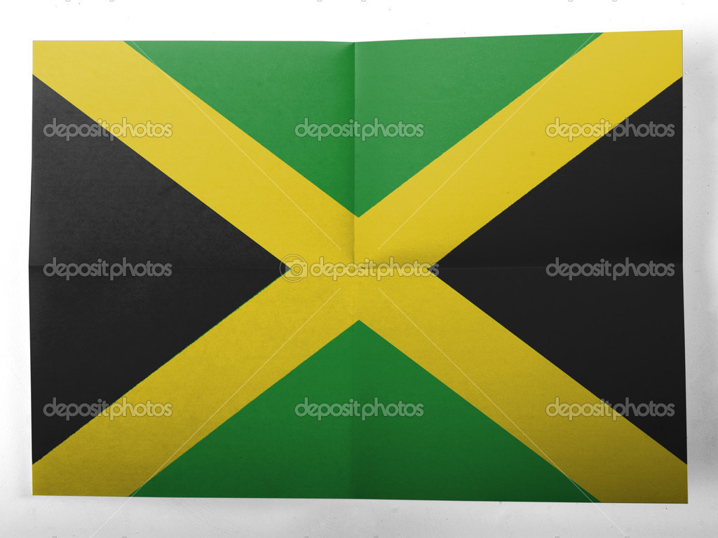 Jamaica flag painted on simple paper sheet — Stock Photo © Olesha #23422074