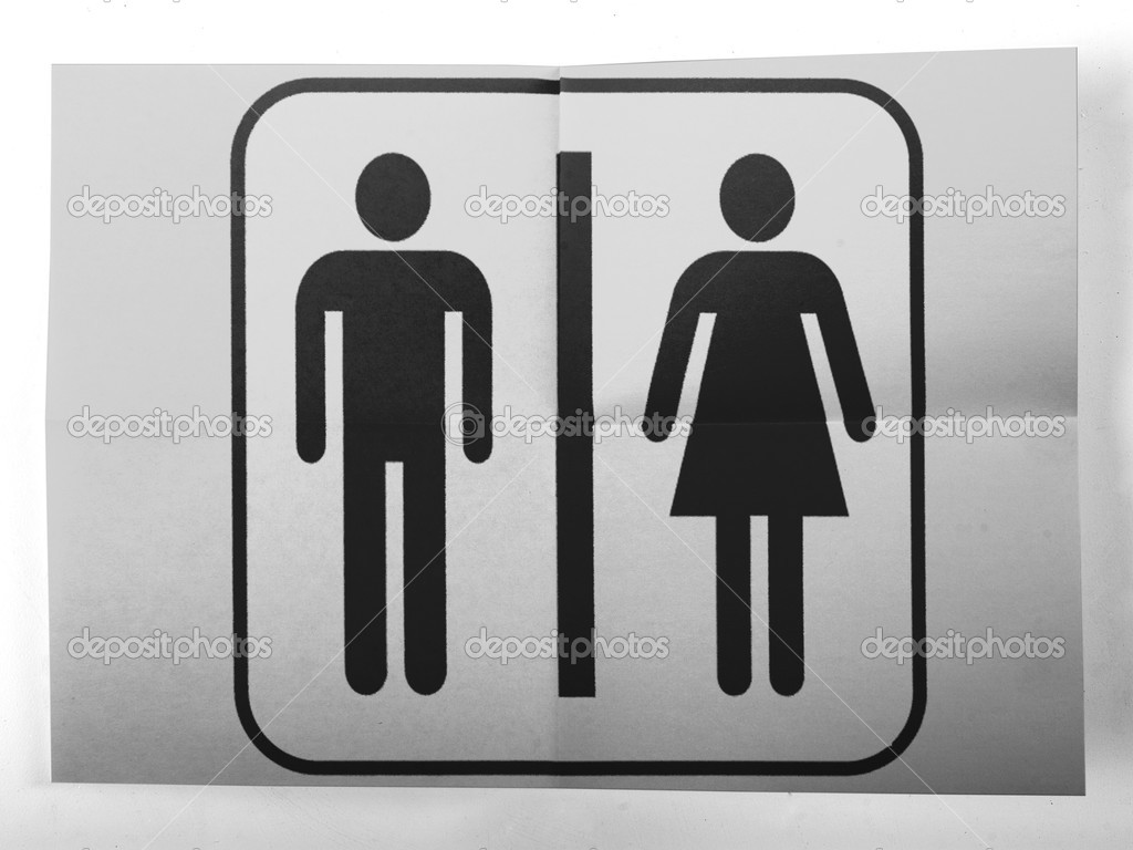 Toilet sign painted on simple paper sheet Stock Photo by ©Olesha 23440942
