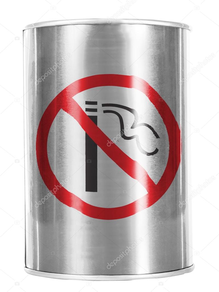 No smoking sign painted on shiny tin can — Stock Photo © Olesha #23452182