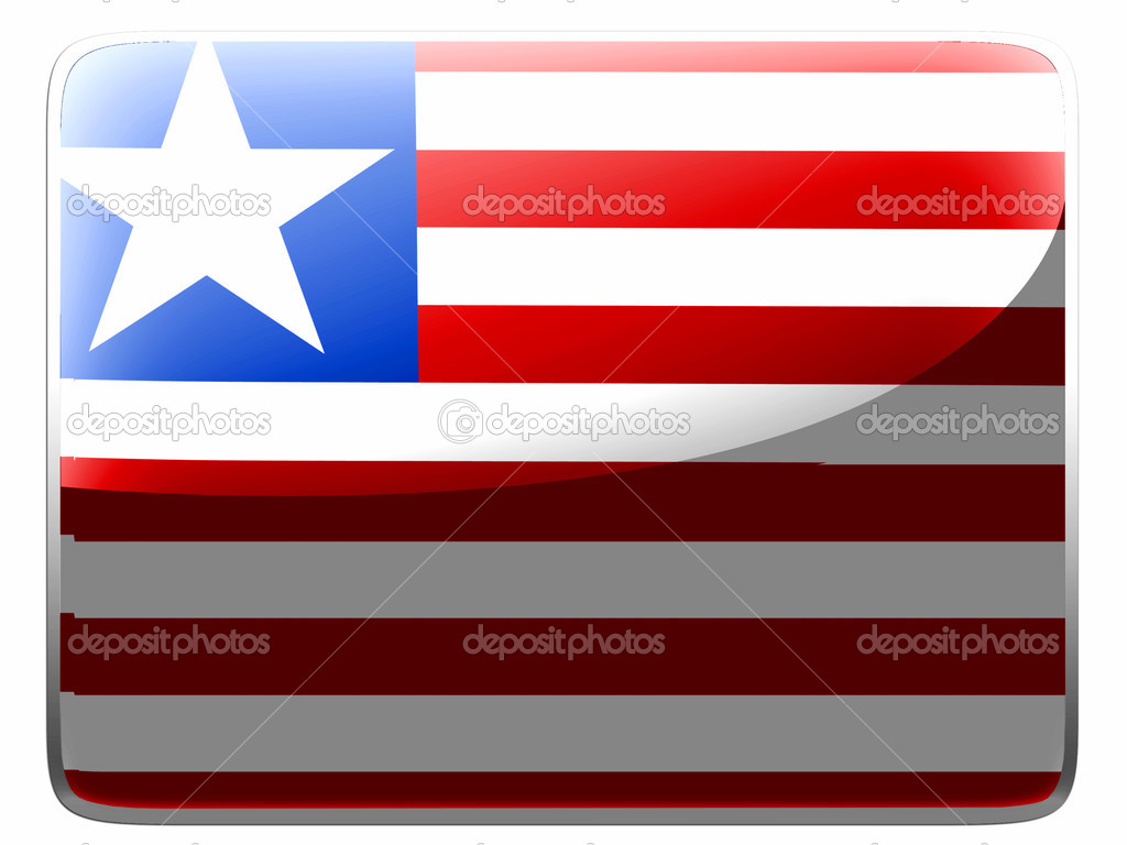 Liberia. Liberian flag painted on square interface icon — Stock Photo ...