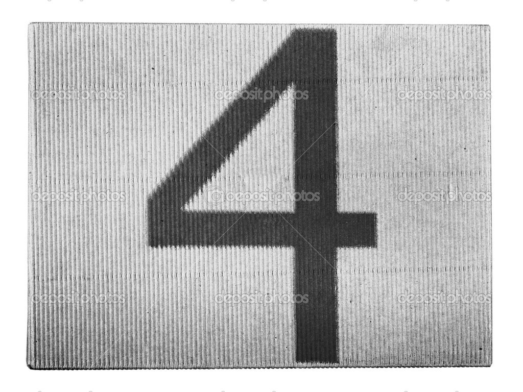 4. Four number painted on carton box — Stock Photo © Olesha #23455848