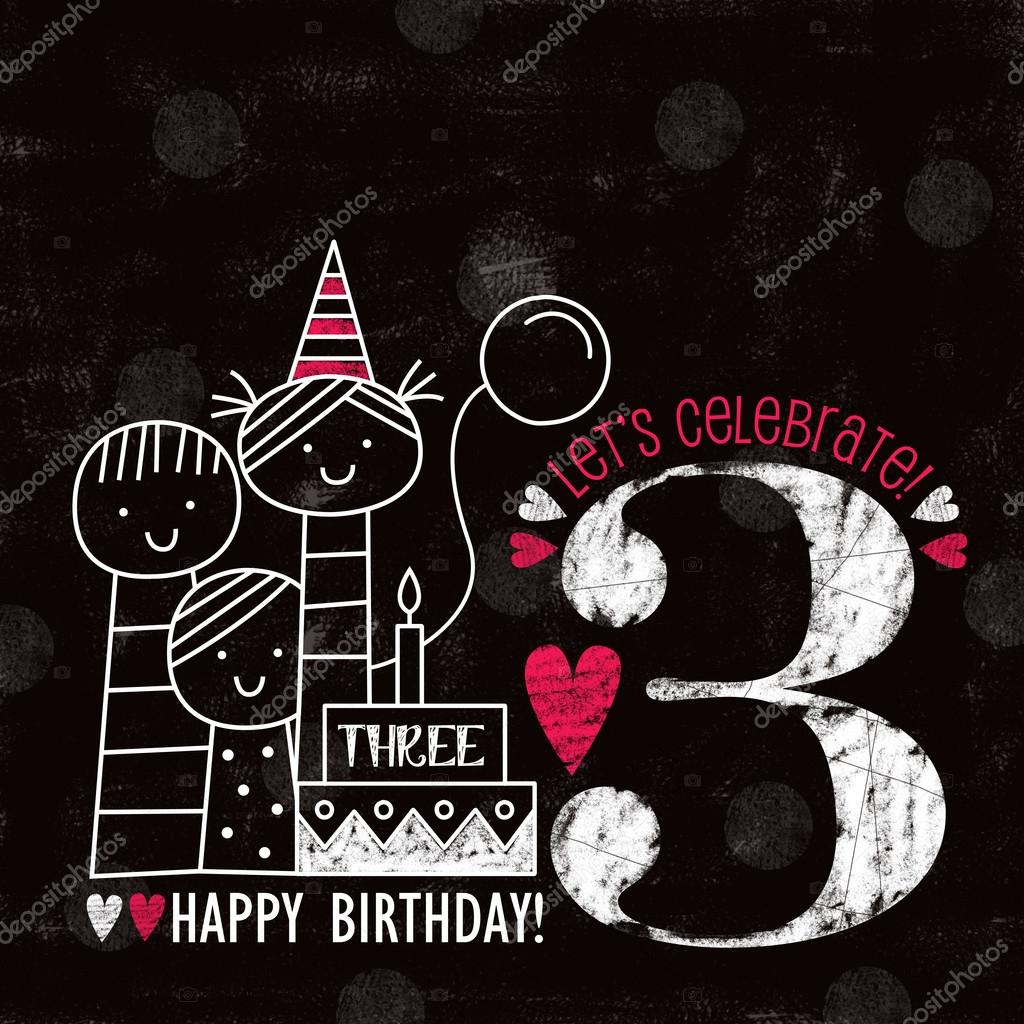 Birthday card with Chalky People — Stock Photo © ensieharabie #43803799