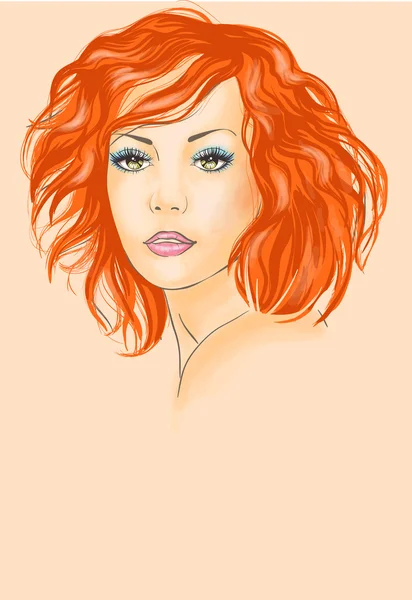 Beautiful Redhead Woman Vector Art Stock Images Depositphotos