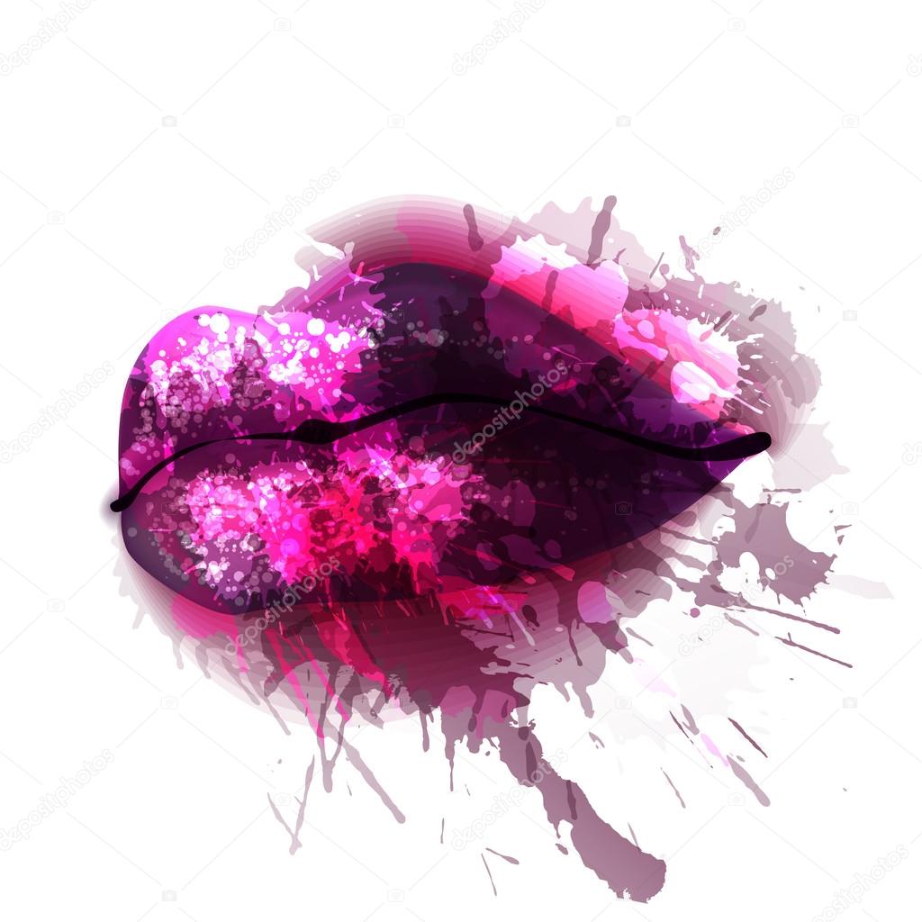 Lips With Colorful Splashes Stock Vector Image By ©blackspring1 35485739