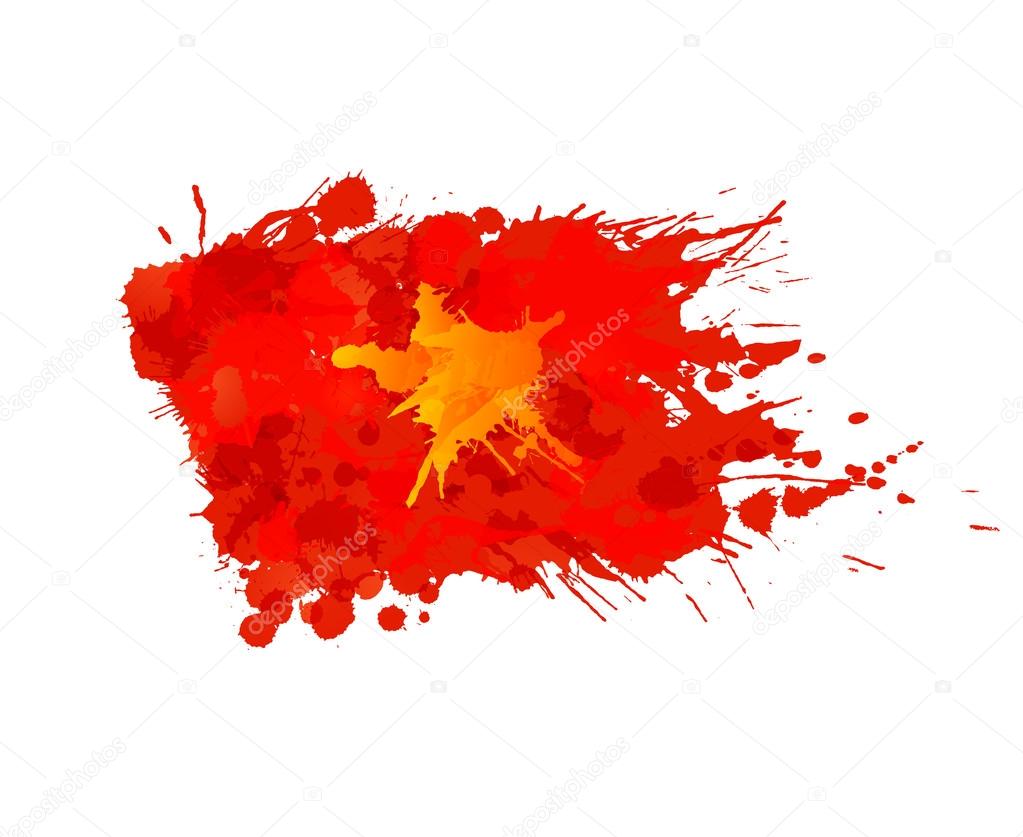 Flag Of Vietnam Made Of Colorful Splashes Stock Vector By ©blackspring1