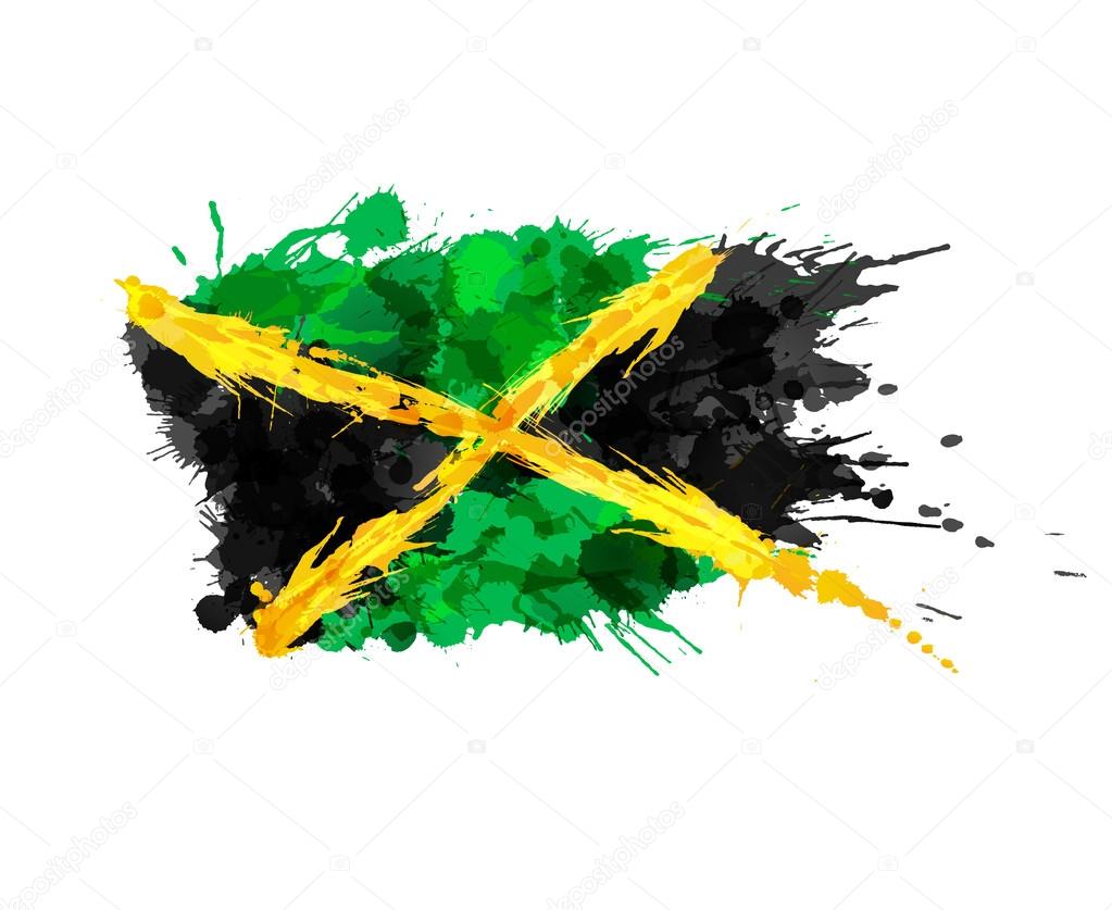 Flag of Jamaica made of colorful splashes Stock Vector Image by ...