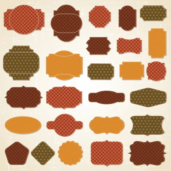 Set of beige textured labels of different shapes. Vector eps 10. Stock ...