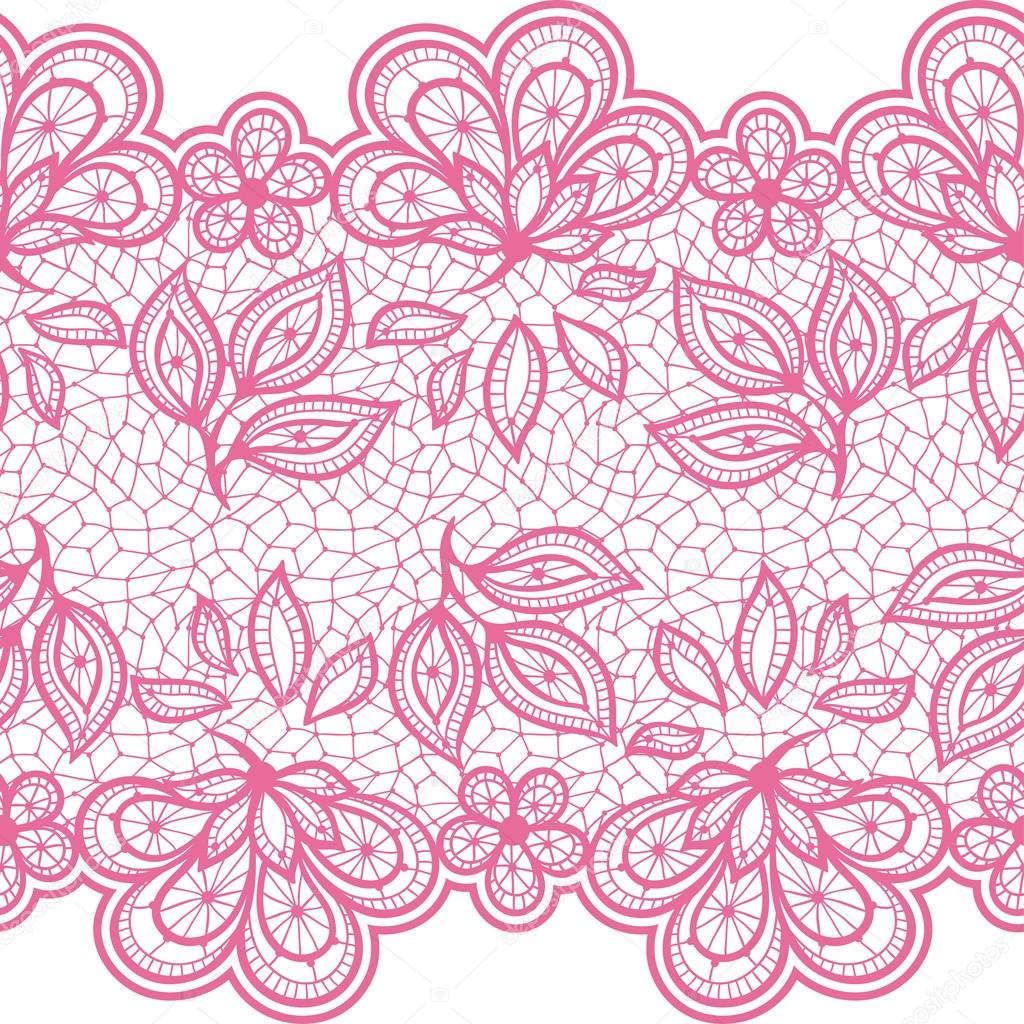 Old lace seamless pattern, ornamental flowers. Vector texture. — Stock ...