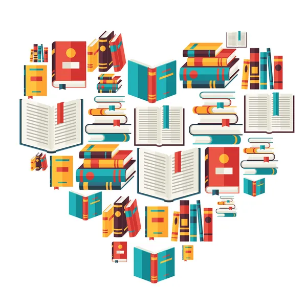 Education background with books in flat design style. Stock Vector ...