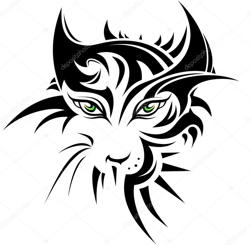 Abstract tiger in tattoo style — Stock Vector © Elena_Bessonova #42523491