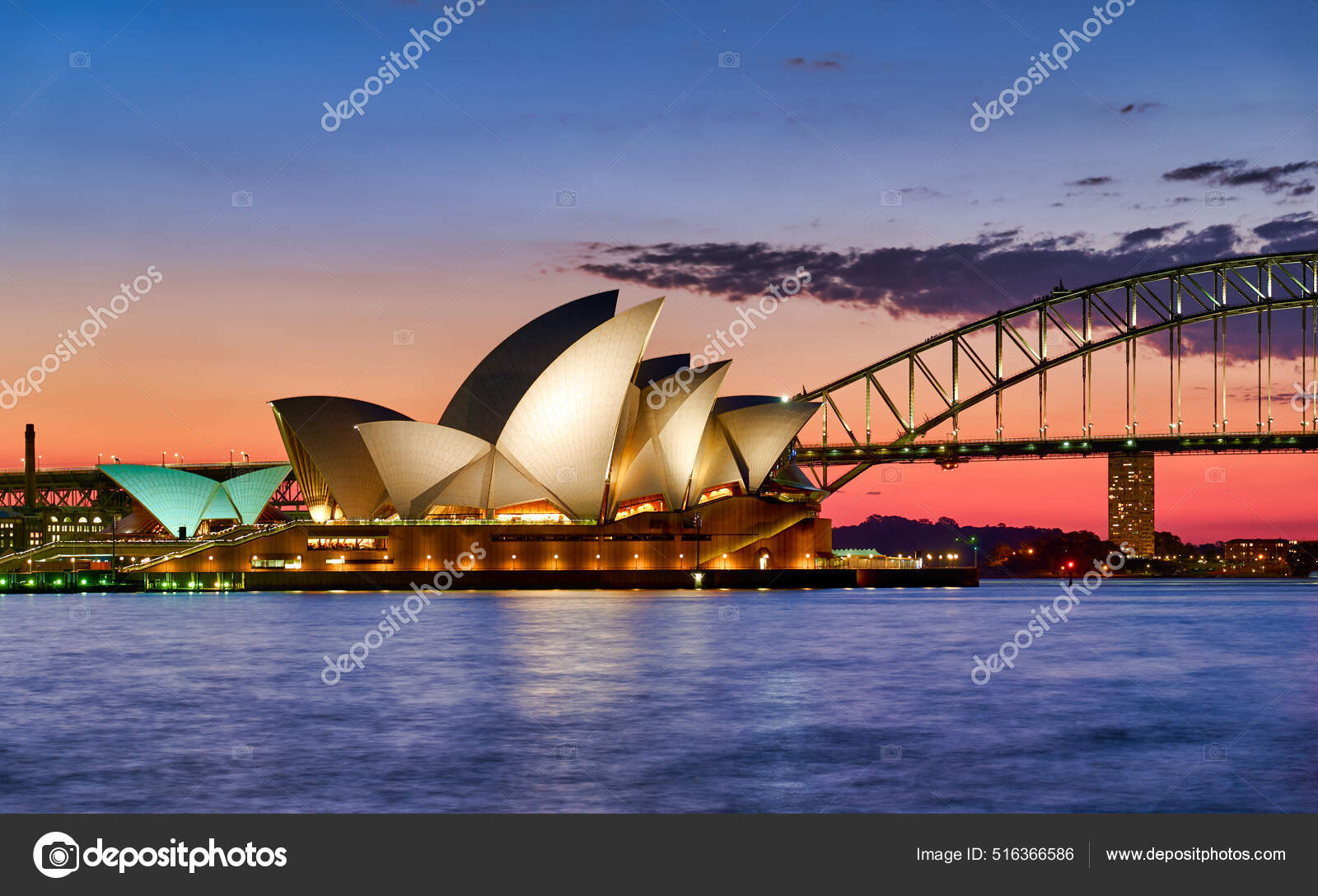 Illuminated Opera House Sunset Sydney Australia – Stock Editorial Photo ...