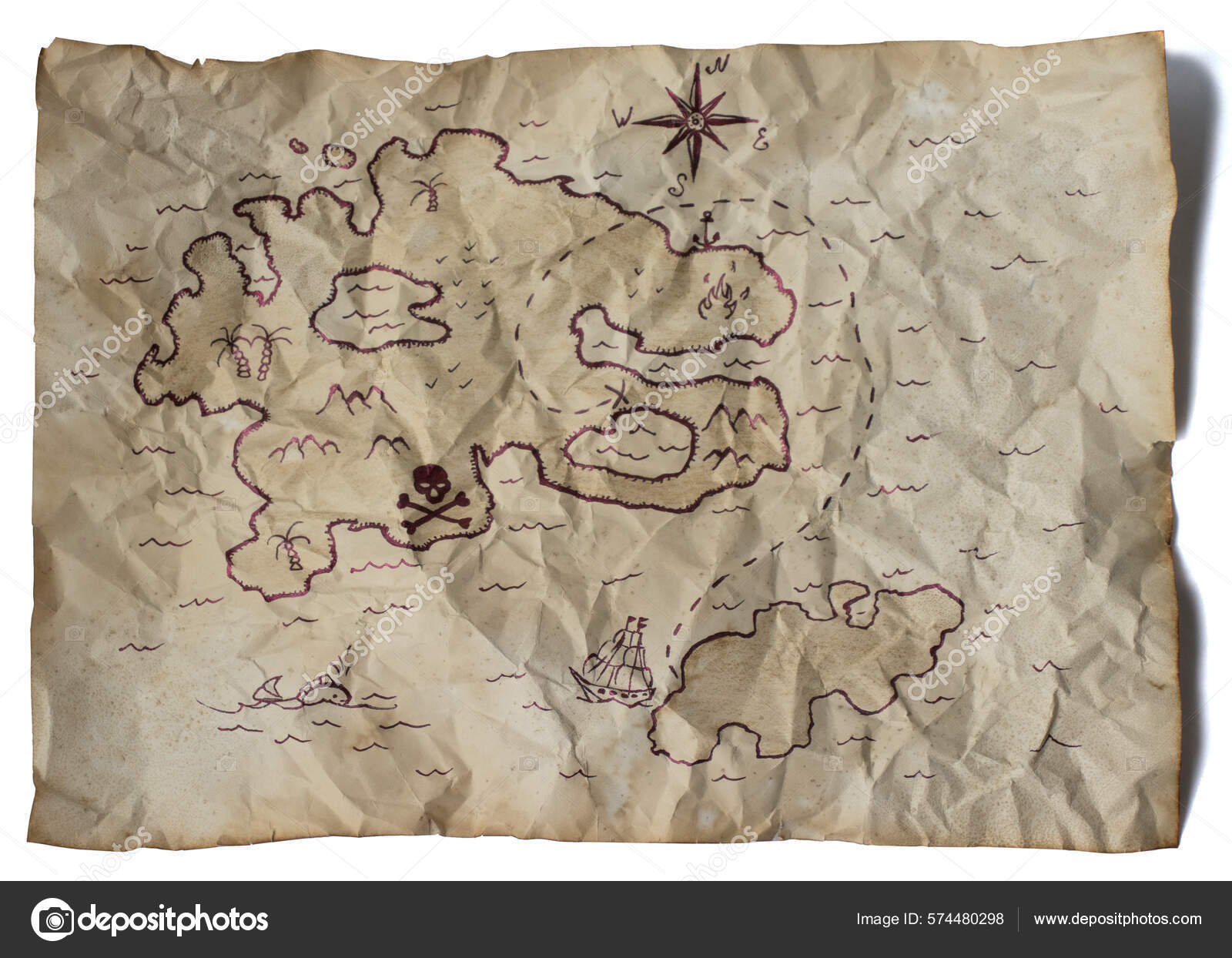 Old Pirate Treasure Map