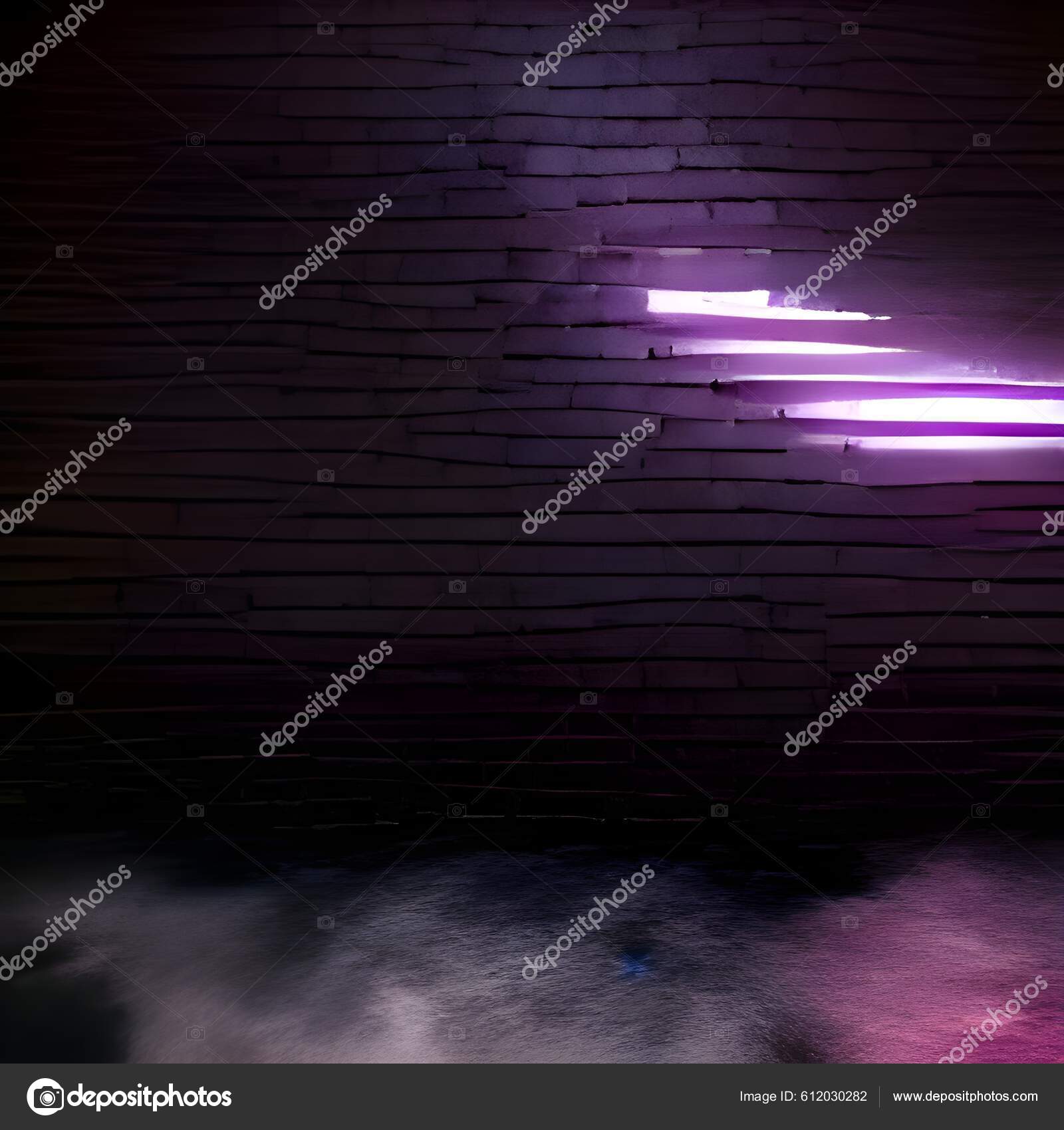 Paredes Ladrillo Luz Neón Paredes Ladrillo Rayos Neón Brillo — Foto de ...