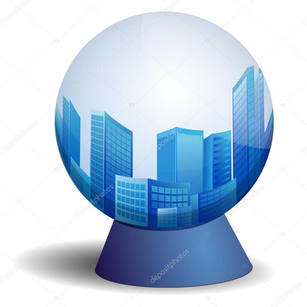City in scrying ball Stock Vector Image by ©BS_Lexx #13951486